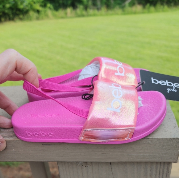 bebe | Shoes | Bebe Girls Fuchsia Pink Bebe Slingback Slide | Poshmark